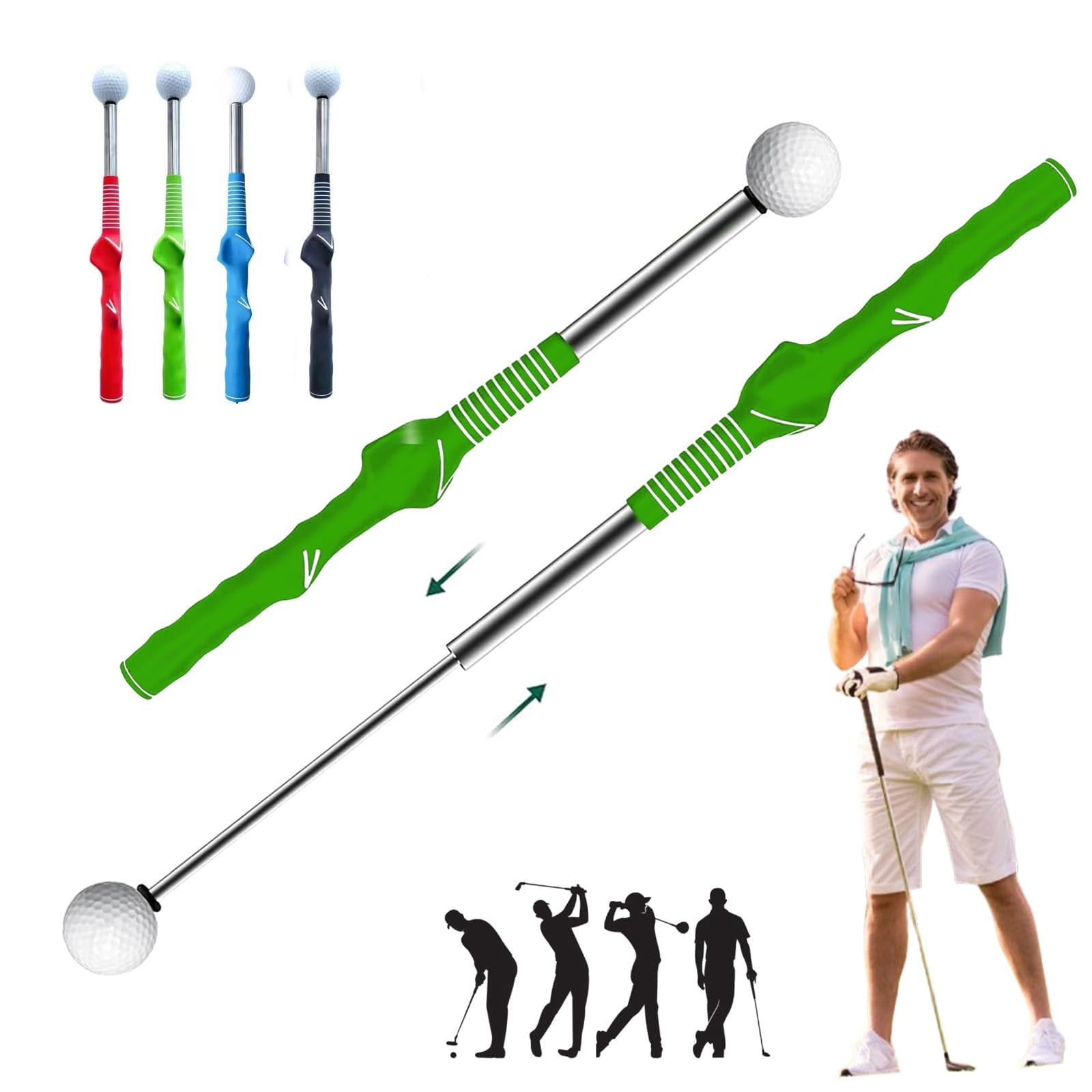 Gloryboom Telescopic Club, Golf Swing Trainer with Click Feedback, Grip ...