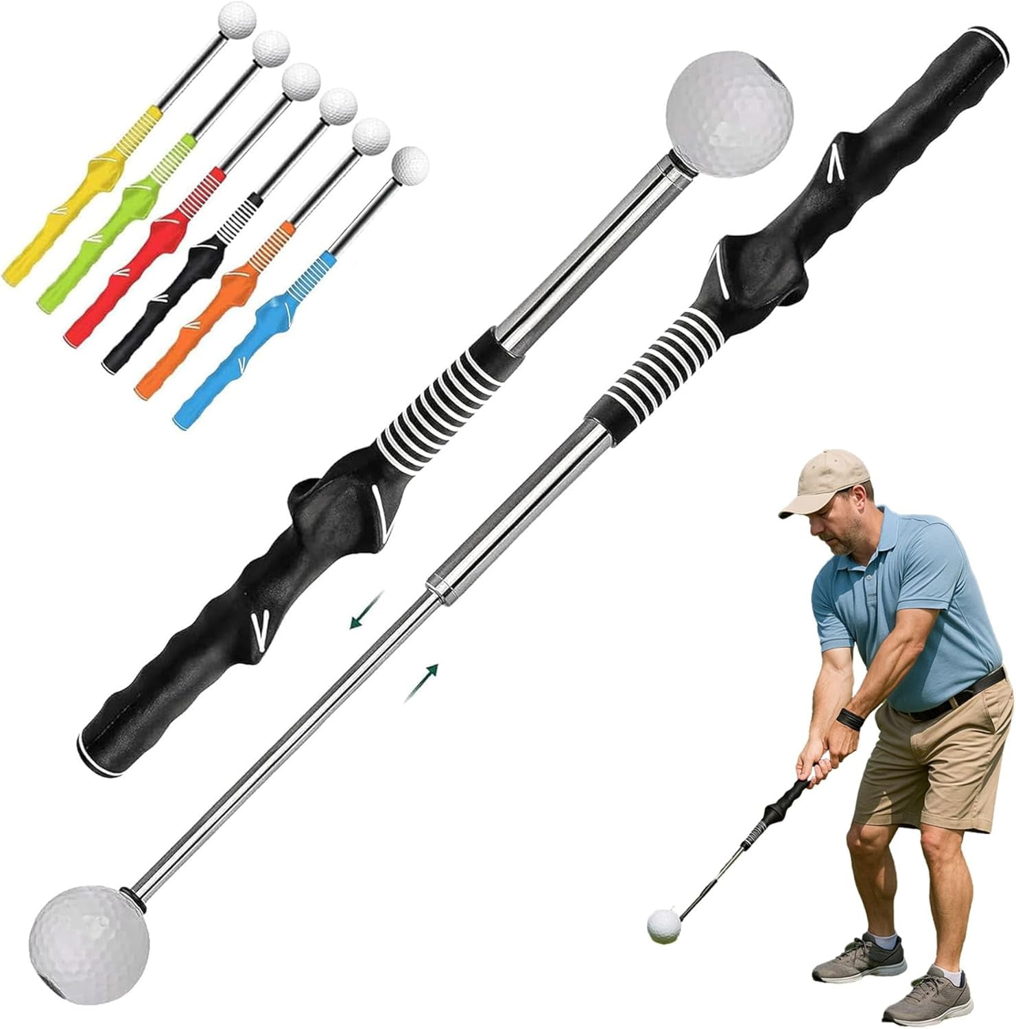 Gloryboom Telescopic Club, Retractable Golf Swing Training Aid, Golf ...