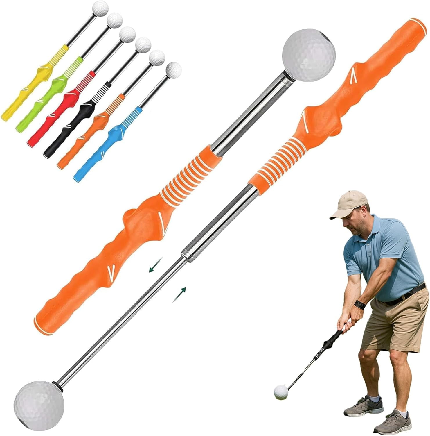 Gloryboom Telescopic Club, Retractable Golf Swing Training Aid, Golf ...