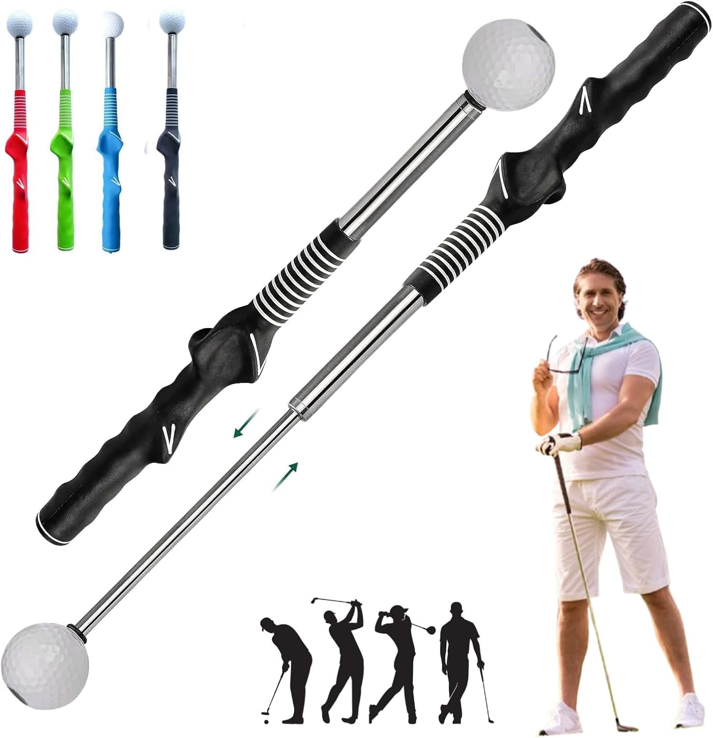 Gloryboom Telescopic Club, Retractable Golf Swing Training Aid, Golf ...