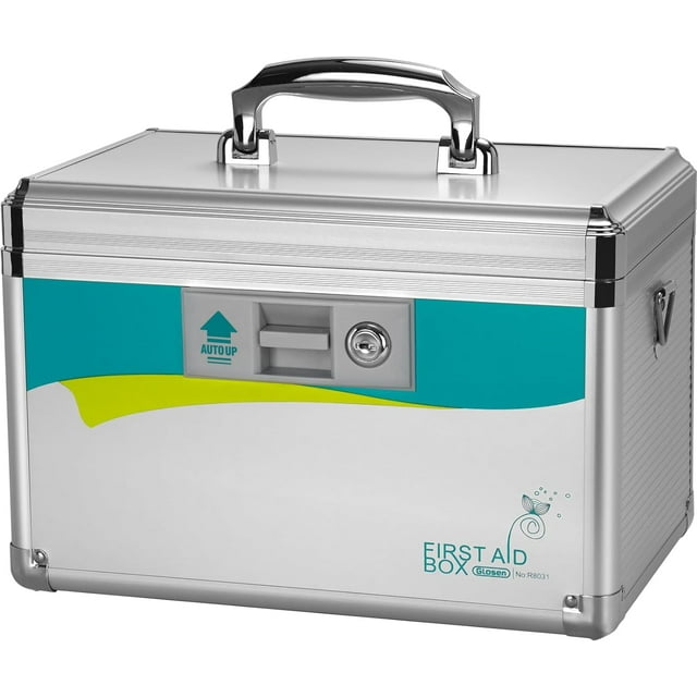 Glosen Large Aluminum Alloy Lockable Medicine Box, Safe Medication ...