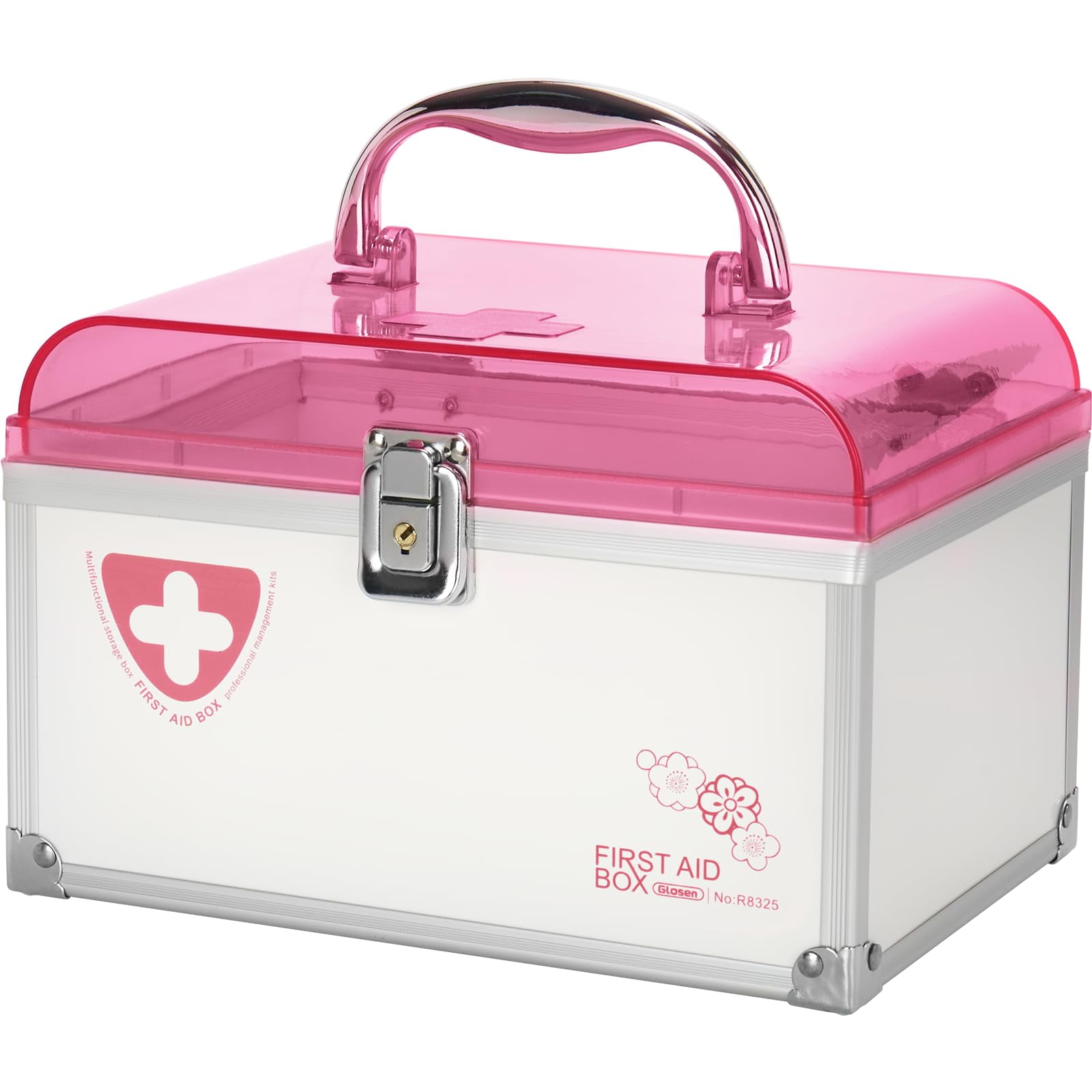 Glosen Medicine Lock Box with Key,Pink,8.46 * 5.87 * 5.51 Inch,Locked ...