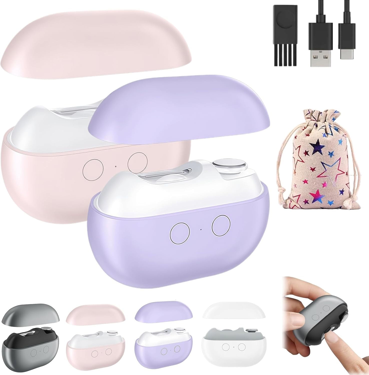 Glosrity Easyclip Smart Nail Clipper, Cut and Polish Nails in One Piece ...