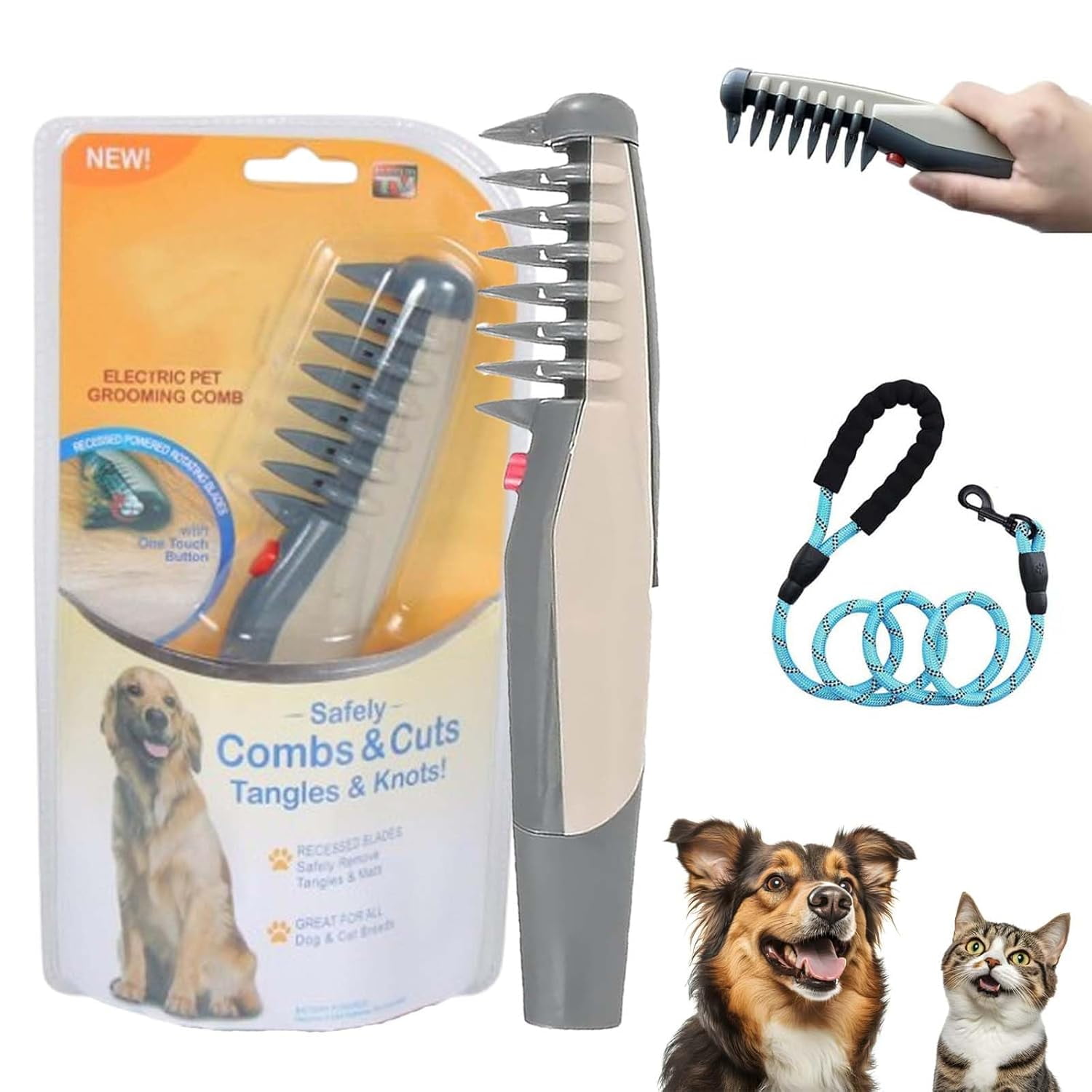 Glosrity Mataway e-Comb, Mataway e Comb for Dogs Cats, 2 In 1 Knot Out ...