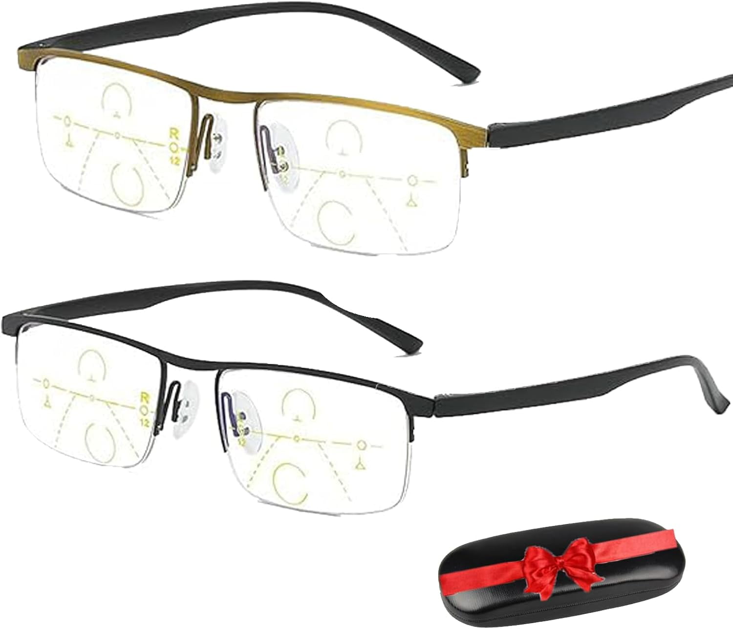 Glosrity Titanium Progressive Far And Near Dual-Use Reading Glasses ...