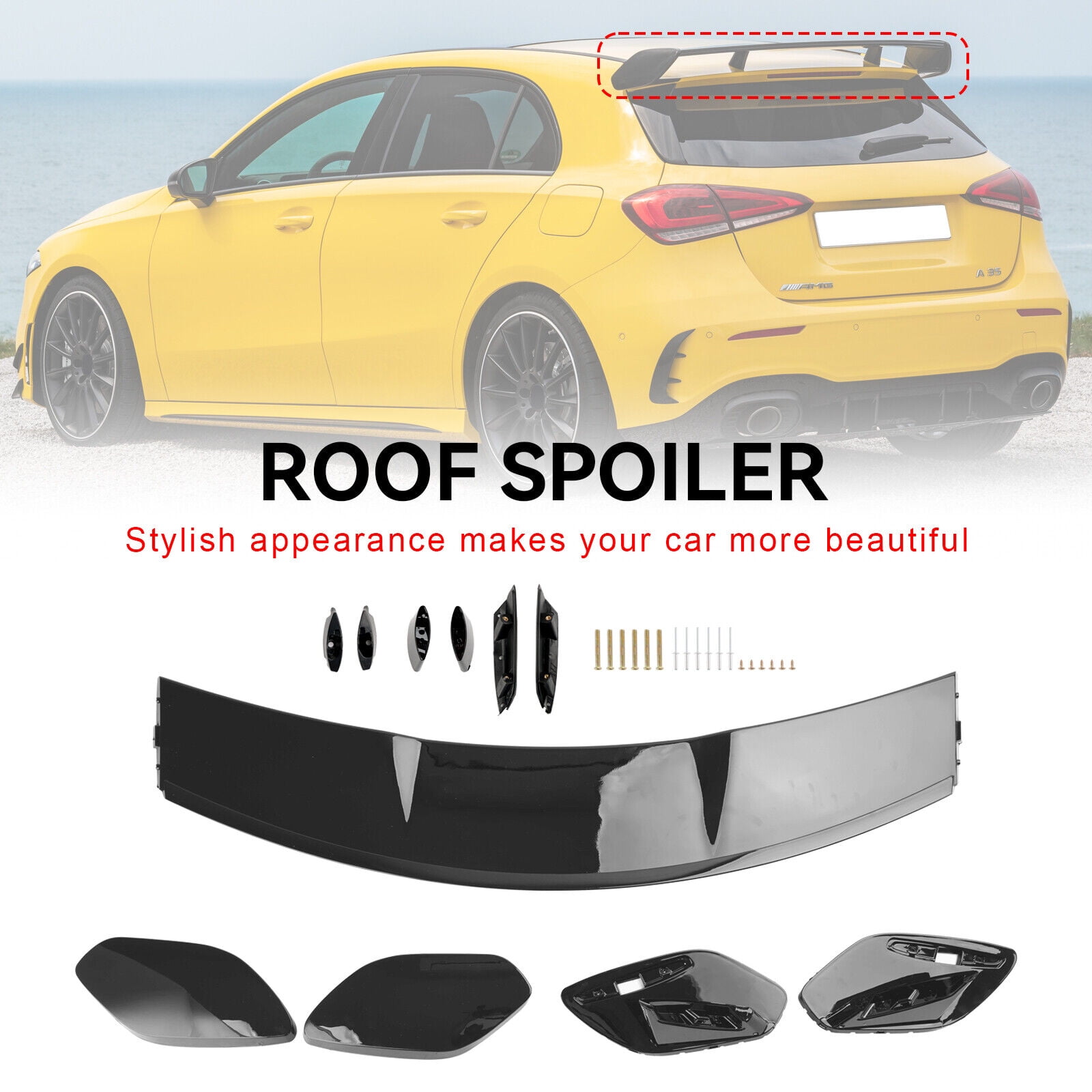 Gloss Black AMG Style Rear Boot Spoiler Roof Fit Mercedes A-Class W177 ...