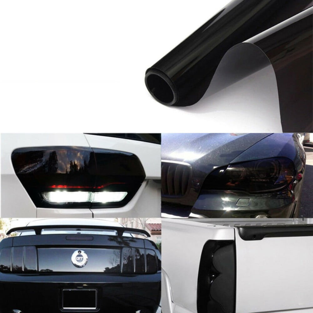 Gloss Black Dark Tint Headlight Taillight Fog Vinyl Wrap Sheet Sticker ...