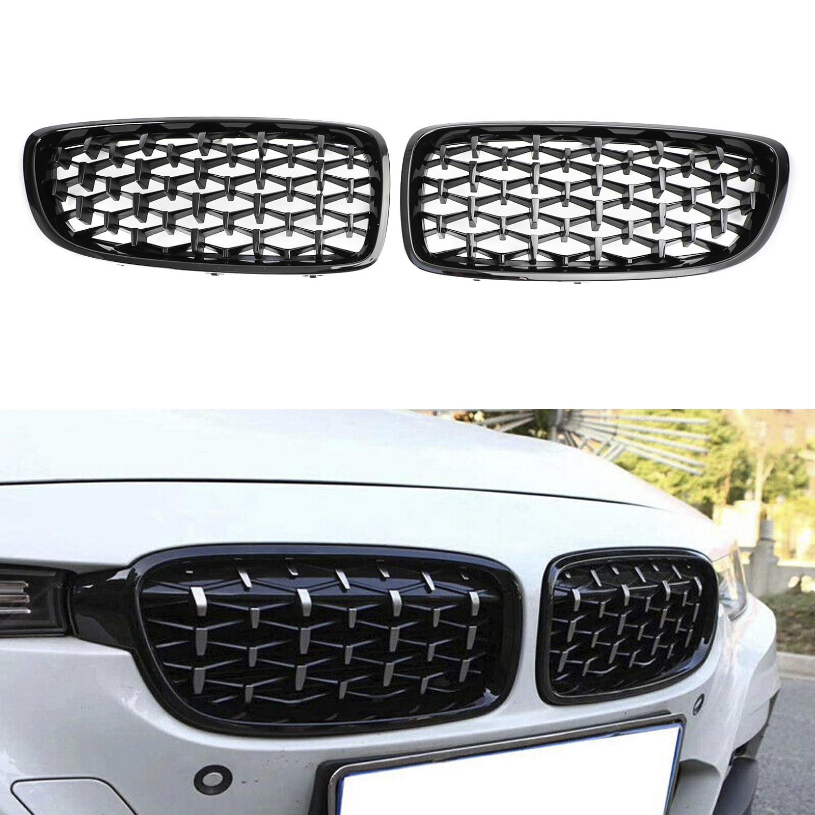 Gloss Black Diamond Front Upper Grille For BMW 4 Series F32 F33 F36 F82 ...