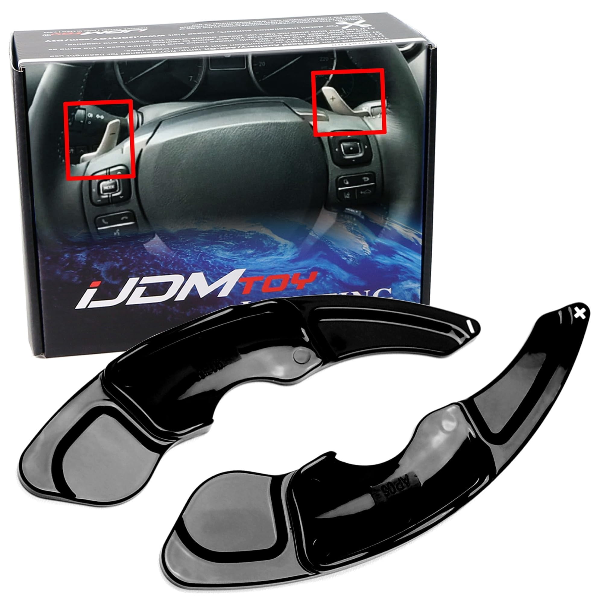 Gloss Black Finish Larger Paddle Shifter Extensions For Lexus IS250 ...