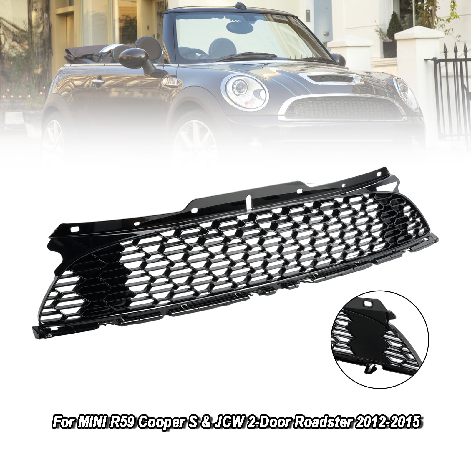 Gloss Black Front Bumper Grill Grille Fit Mini R55 R56 R57 R58 R59 ...