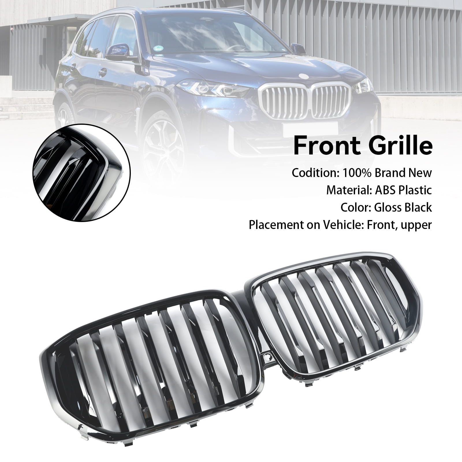 Gloss Black Front Bumper Grille Grill Fit For BMW G05 LCI X5 2024 ...