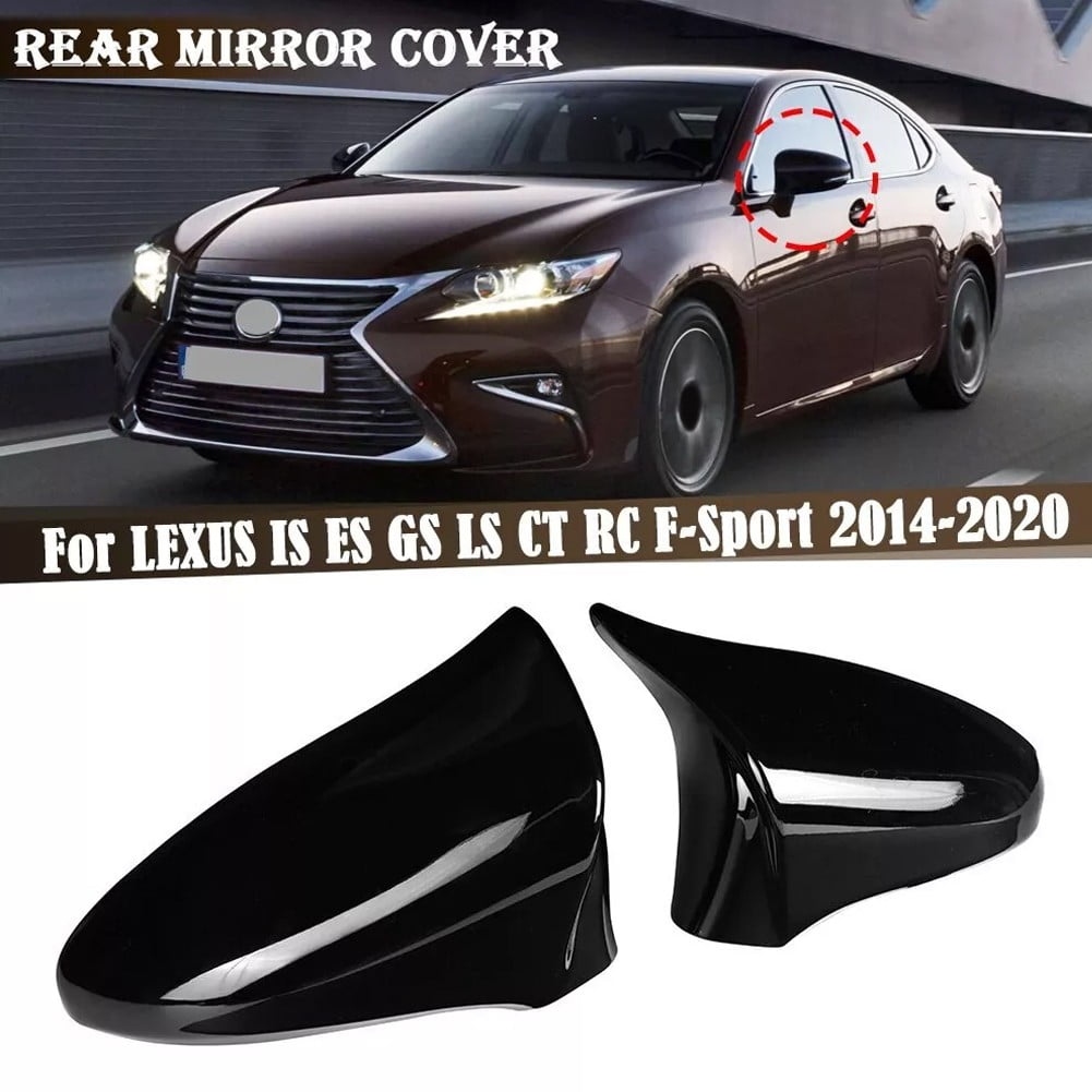 Gloss Black Mirror Cap Covers for Lexus IS RC GS 200 300 350 450 F ...