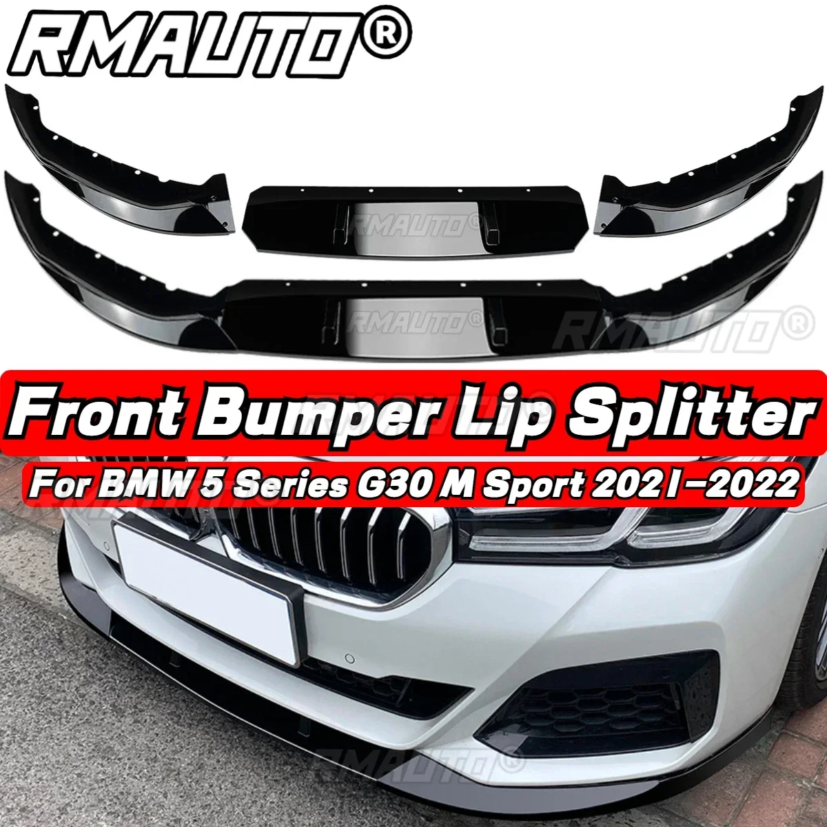 Gloss Black Painted G30 Lip FD Style Front Bumper Lip Spolier Diffuser ...