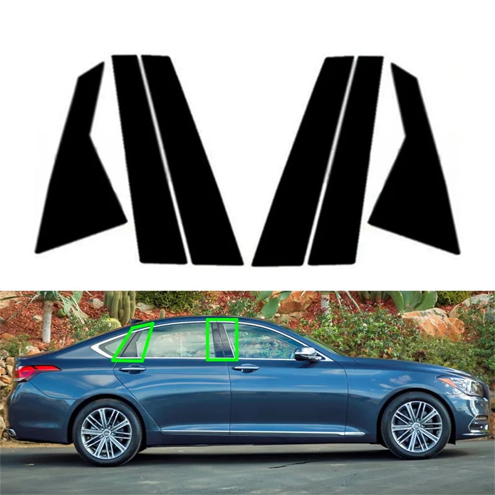 Gloss Black Pillar Posts Window Trim Cover For HYUNDAI GENESIS G80 2015 ...