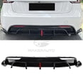 Gloss Black Rear Bumper Diffuser Lip Kit W/ Light For Tesla Model 3 ...