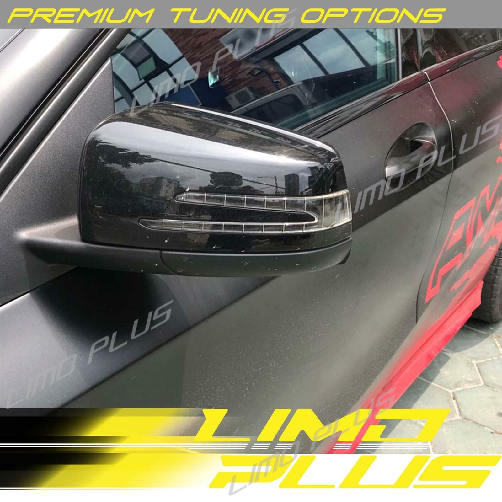 Gloss Black Side Mirror Cover Caps for Mercedes W204 C180 C200 C250 ...