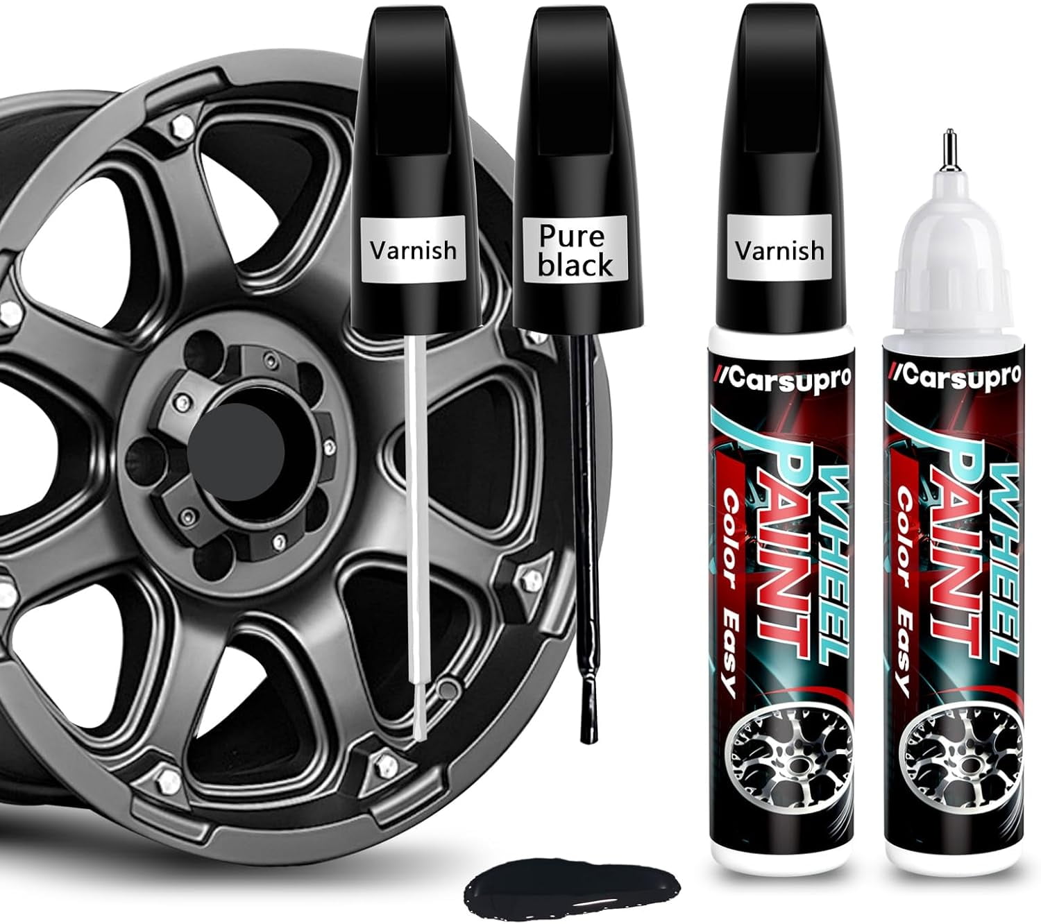 Gloss Black Wheel Repair Kit | Touch Up Paint Pen for Rim Scratches ...