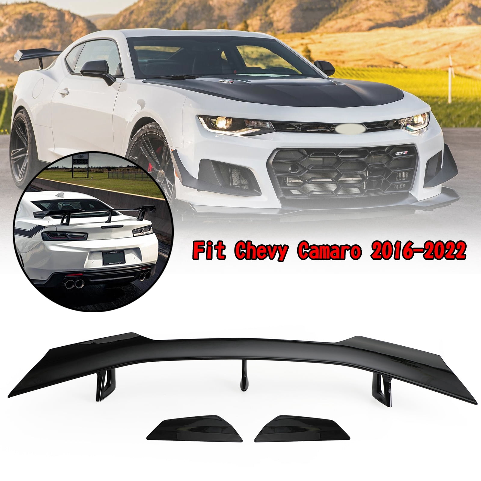 Gloss Black ZL1 1LE Style Rear Trunk Wing Spoiler Fit for Chevy Camaro ...