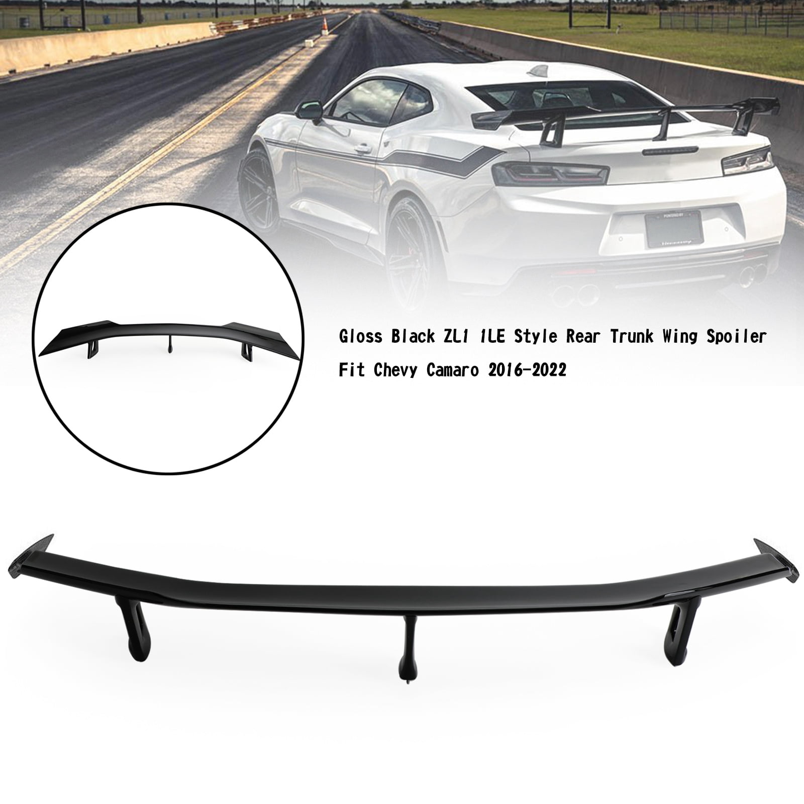 Gloss Black ZL1 1LE Style Rear Trunk Wing Spoiler fit for Chevy Camaro ...