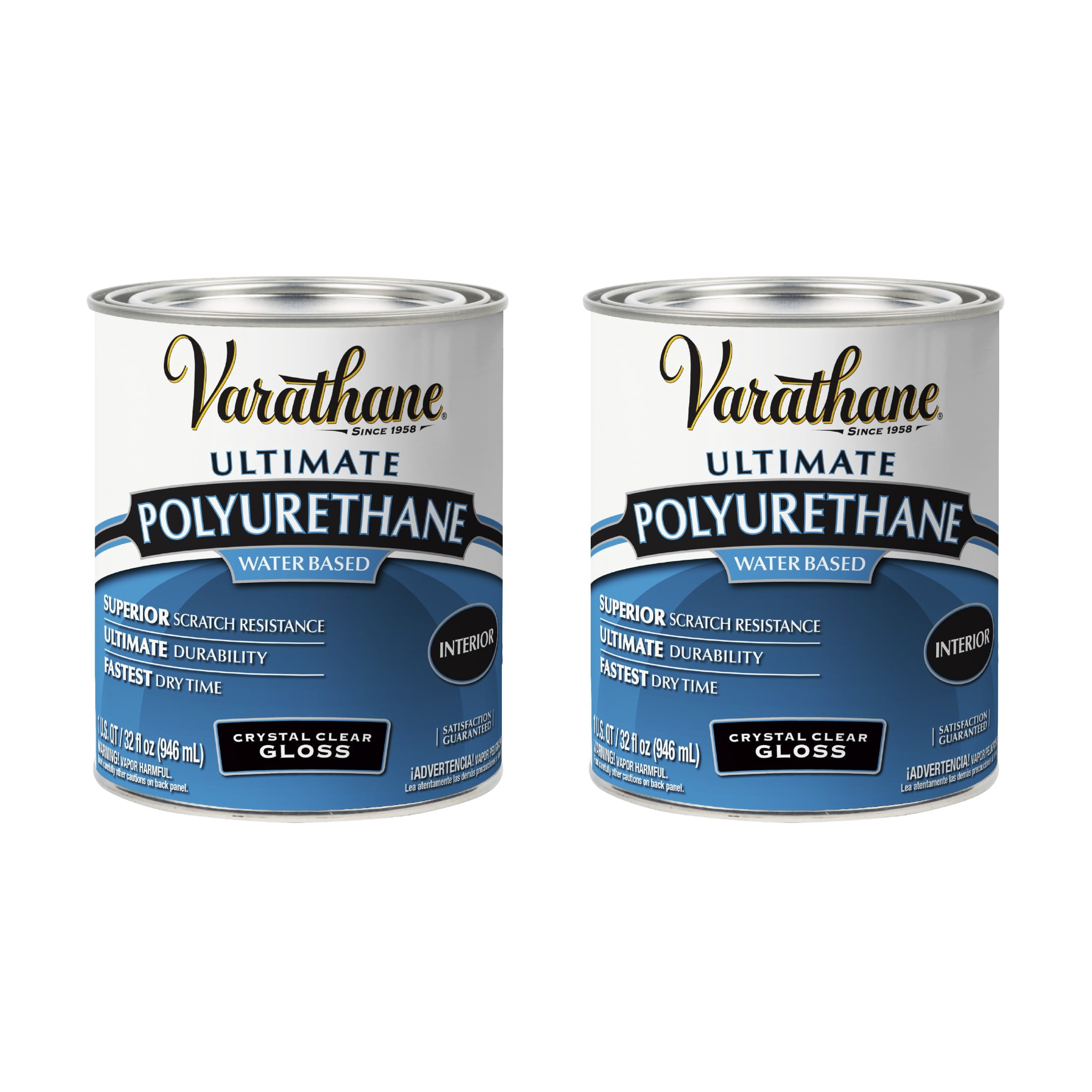 2 Pack, Gloss Clear, Varathane Ultimate Crystal Clear Polyurethane ...