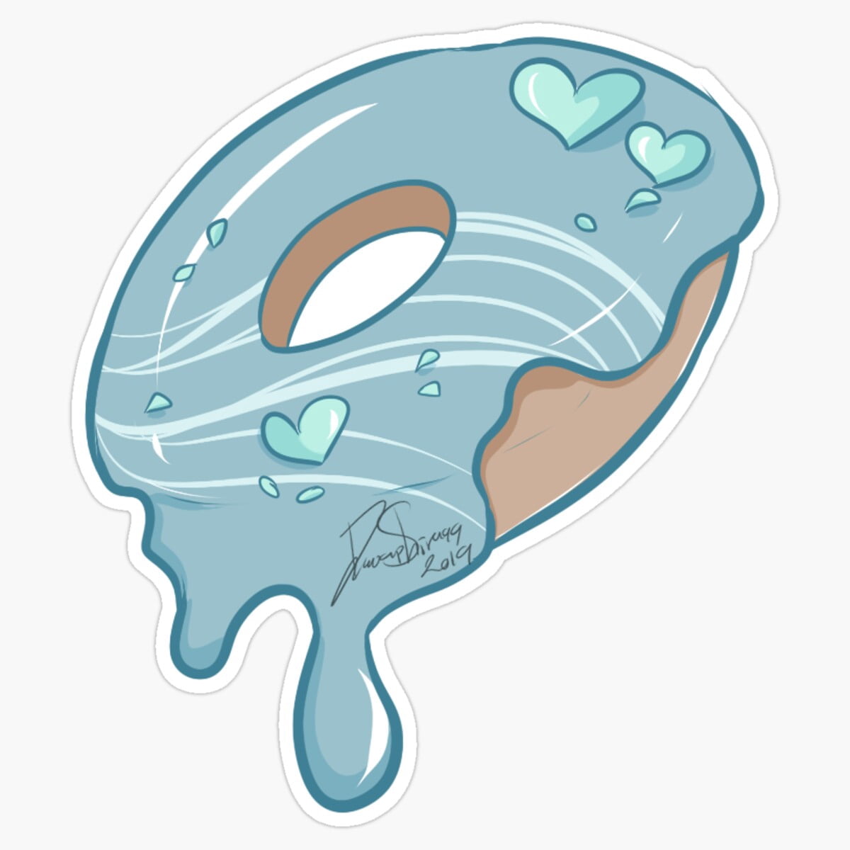Gloss Dot Blue Donut Er, Phone Decal Water Bottle Stickers Car Decals ...