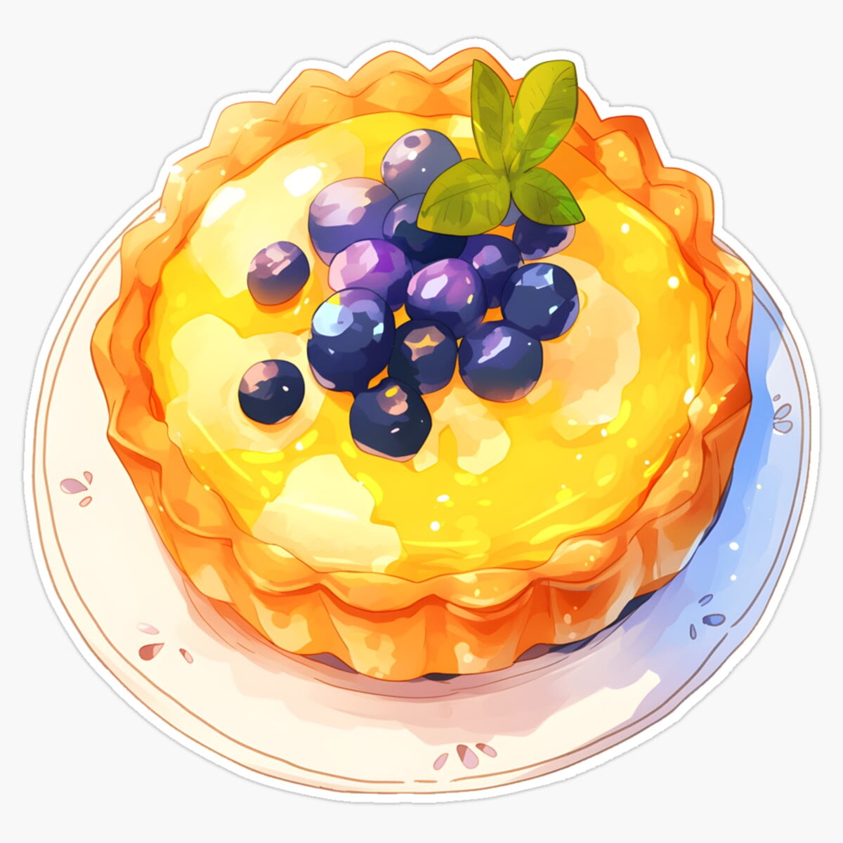 Gloss Dot Blueberry Custard Tart Er, Phone Decal Water Bottle Stickers ...