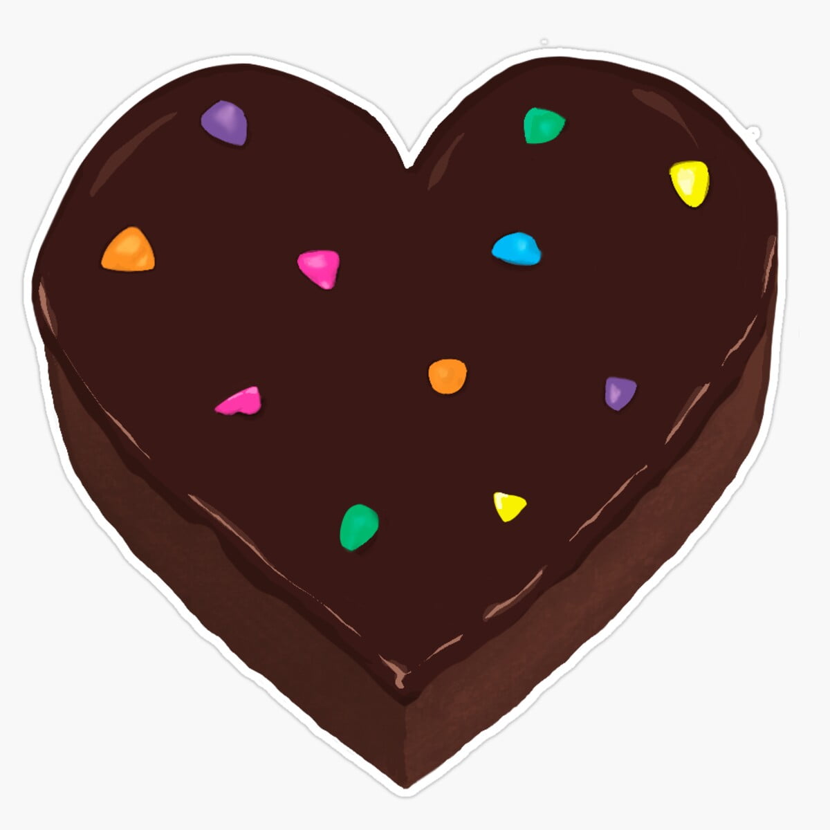 Gloss Dot Brownie Heart Er, Phone Decal Water Bottle Stickers Car Decals, Funny Birthday Gift ...