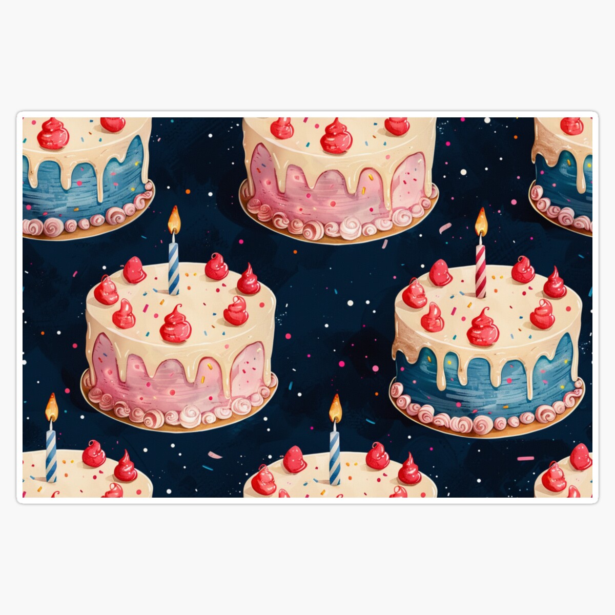Gloss Dot Candlelit Cake Celebration Er, Phone Decal Water Bottle ...