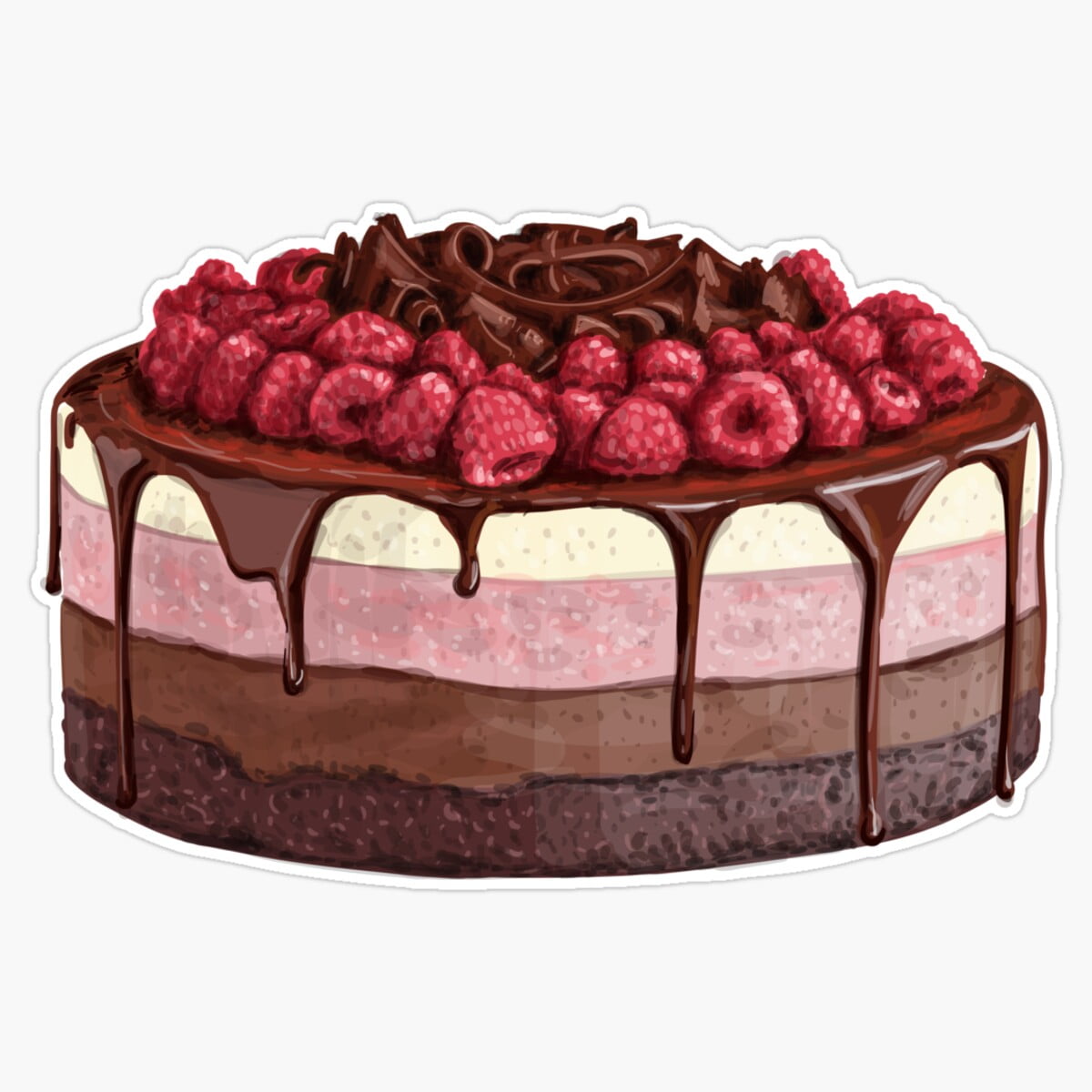 Gloss Dot Chocolate Raspberry Mousse Cake Er, Phone Decal Water Bottle ...