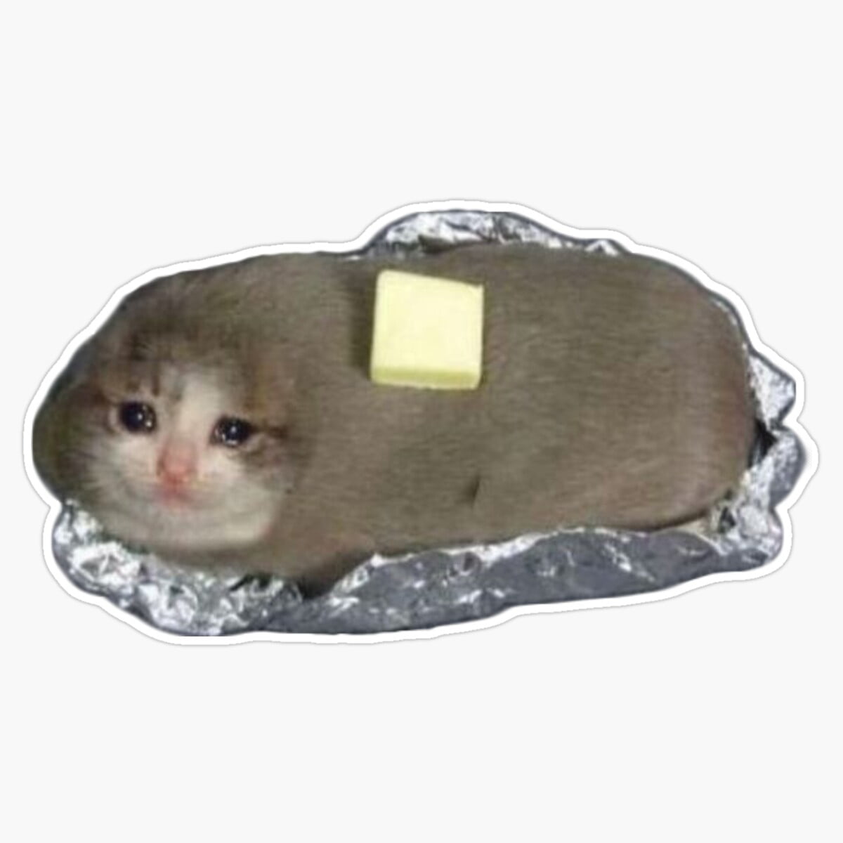 Gloss Dot Crying Potato Cat Er, Phone Decal Water Bottle Stickers Car ...