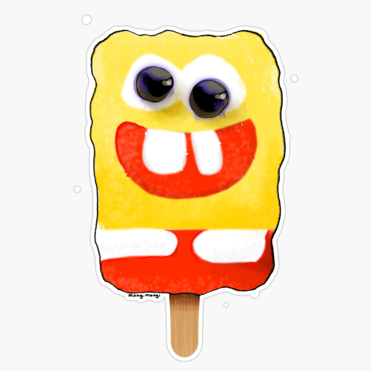 Gloss Dot Cursed Sponge Popsicle From Your Childhood - On White Er ...
