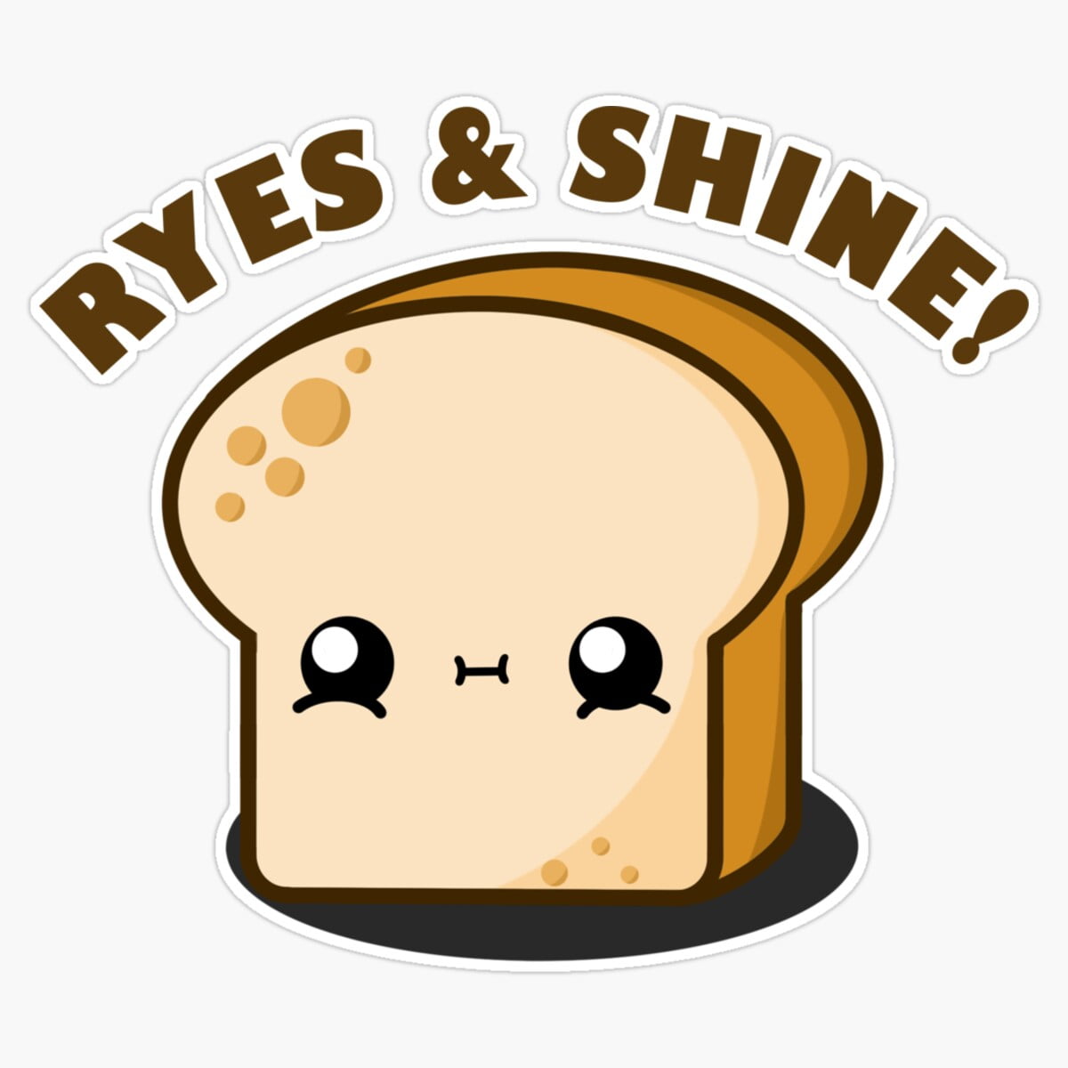 Gloss Dot Cute Cartoon Bread || Ryes & Shine || Toast Er, Phone Decal Water Bottle Stickers Car ...