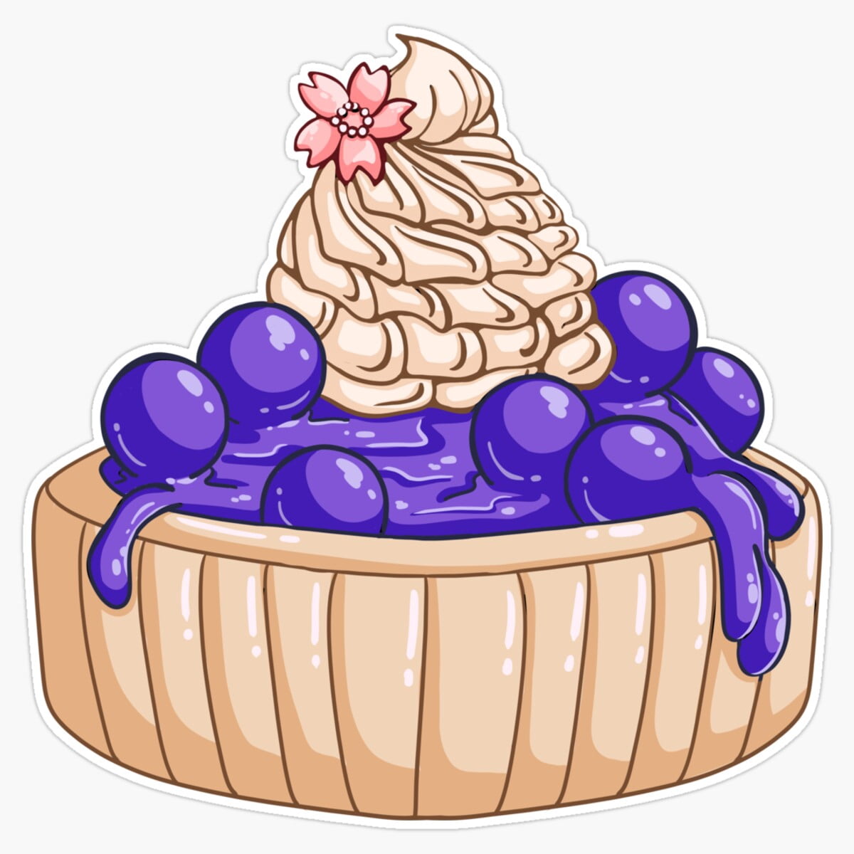 Gloss Dot Cute Core Blueberry Tart Kawaii Dessert Er, Phone Decal Water ...