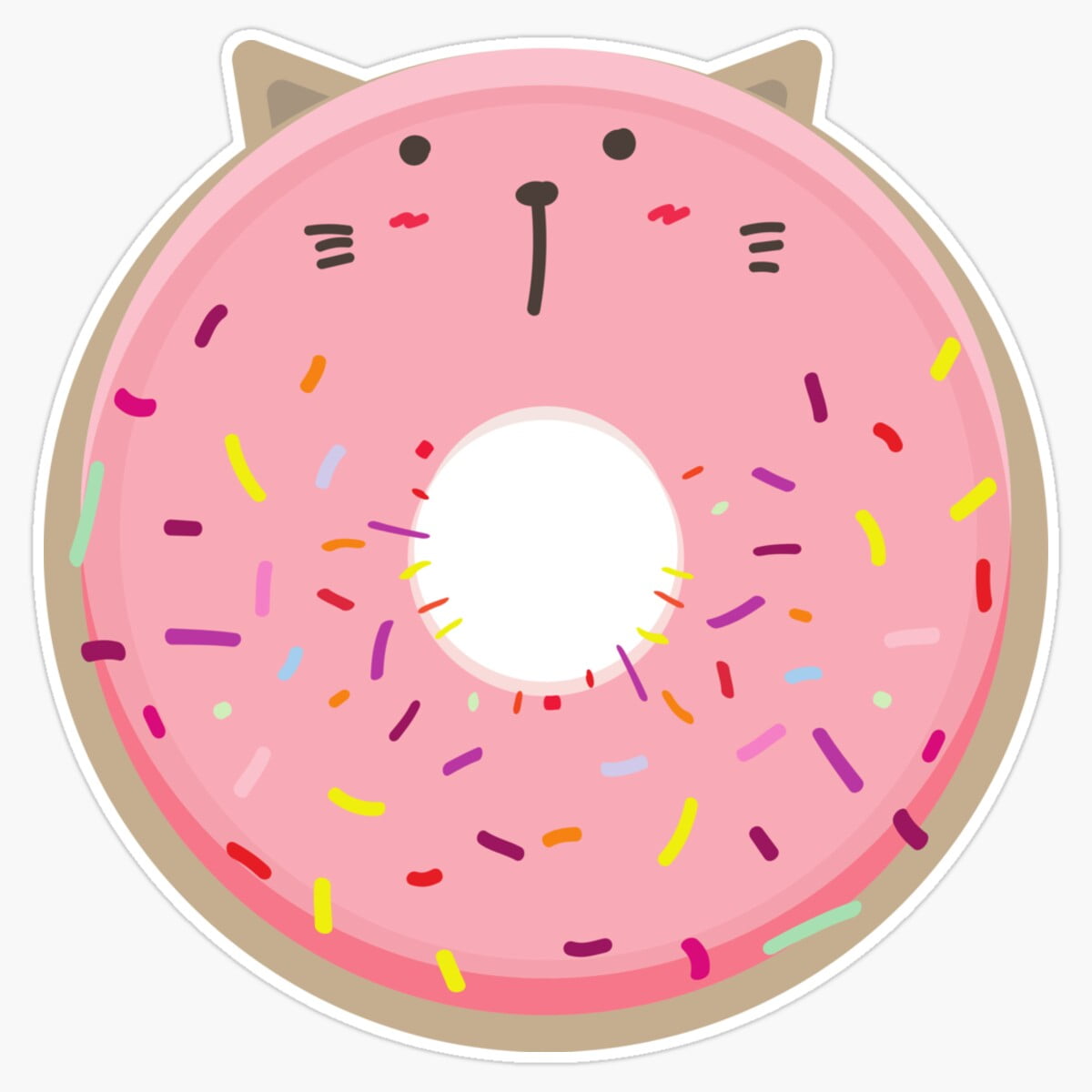 Gloss Dot Cute Donut Cat (Pink) Er, Phone Decal Water Bottle Stickers ...