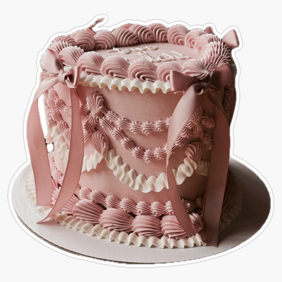 Gloss Dot Cute Pink Coquette Cake With Ribbons Er Or Magnet Er, Phone ...