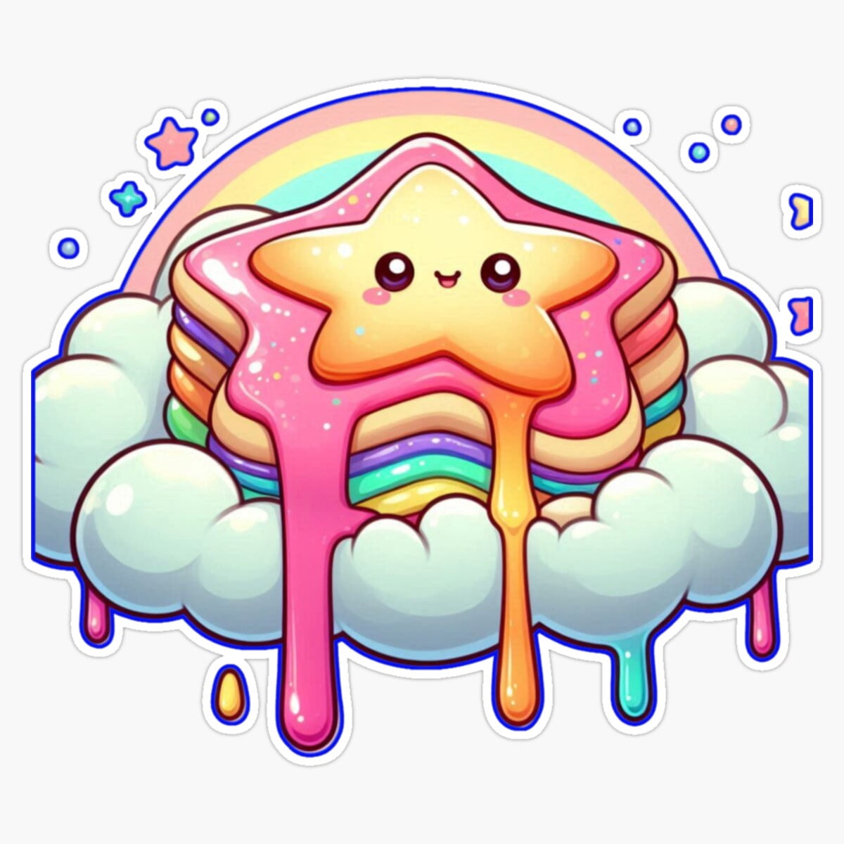 Gloss Dot Cute Star Pancake Stack With Rainbow Drizzle Er, Phone Decal ...