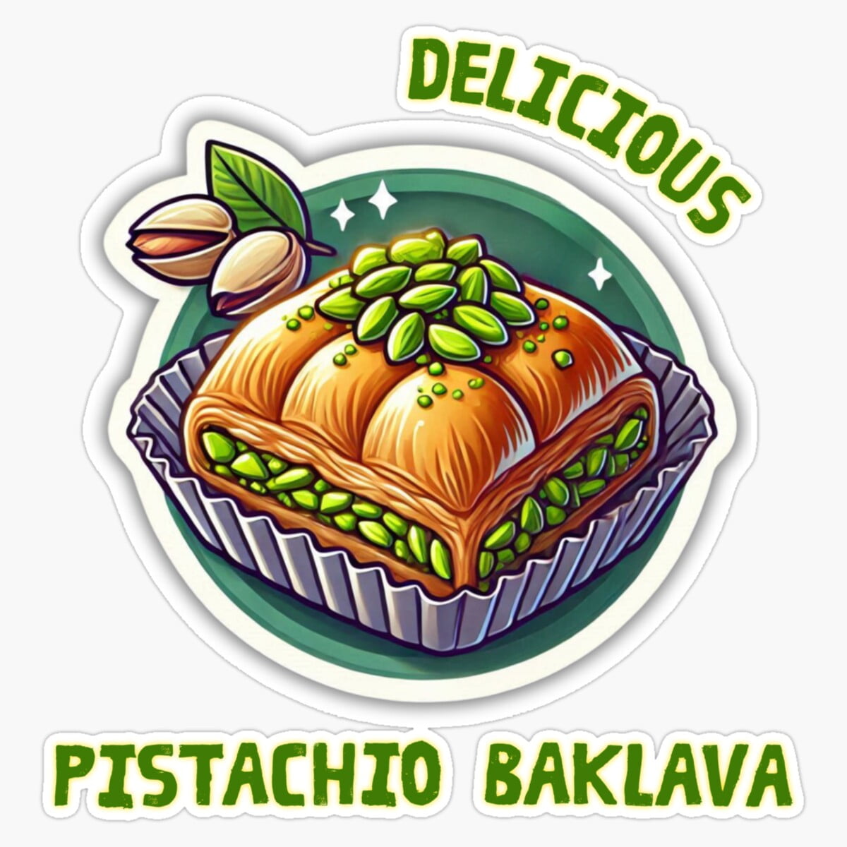 Gloss Dot Delicious Turkish Pistachio Baklava Dessert Design - Perfect For Food Lovers! Er ...