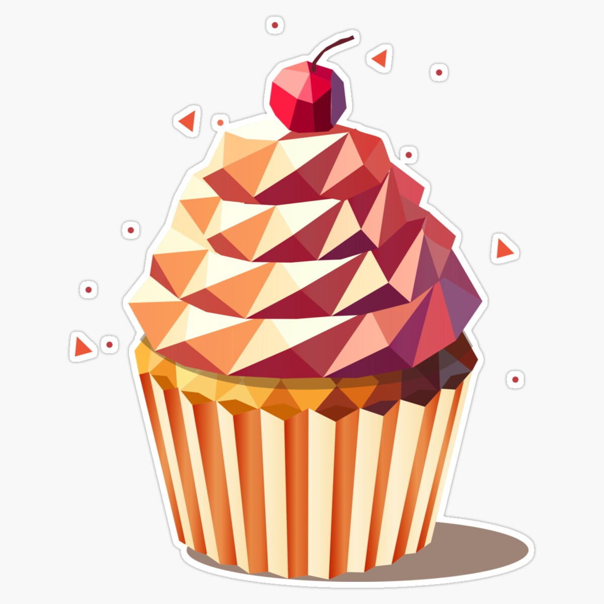 Gloss Dot Geometric Cupcake – Colorful Polygon Design Full Of Enjoyment ...