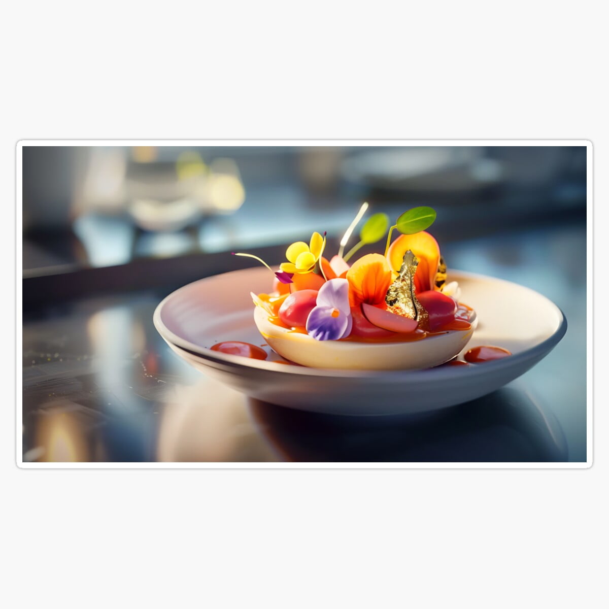 Gloss Dot Gourmet Dessert With Fresh Fruit And Edible Flowers Er, Phone ...