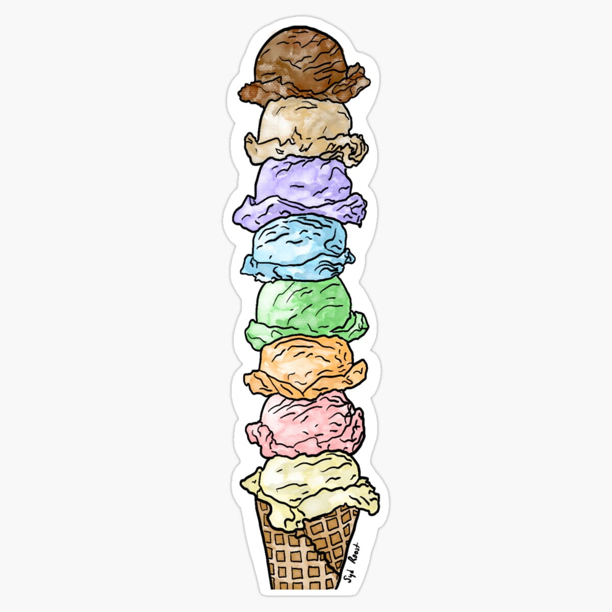 Gloss Dot Ice Cream Stack Er, Phone Decal Water Bottle Stickers Car ...