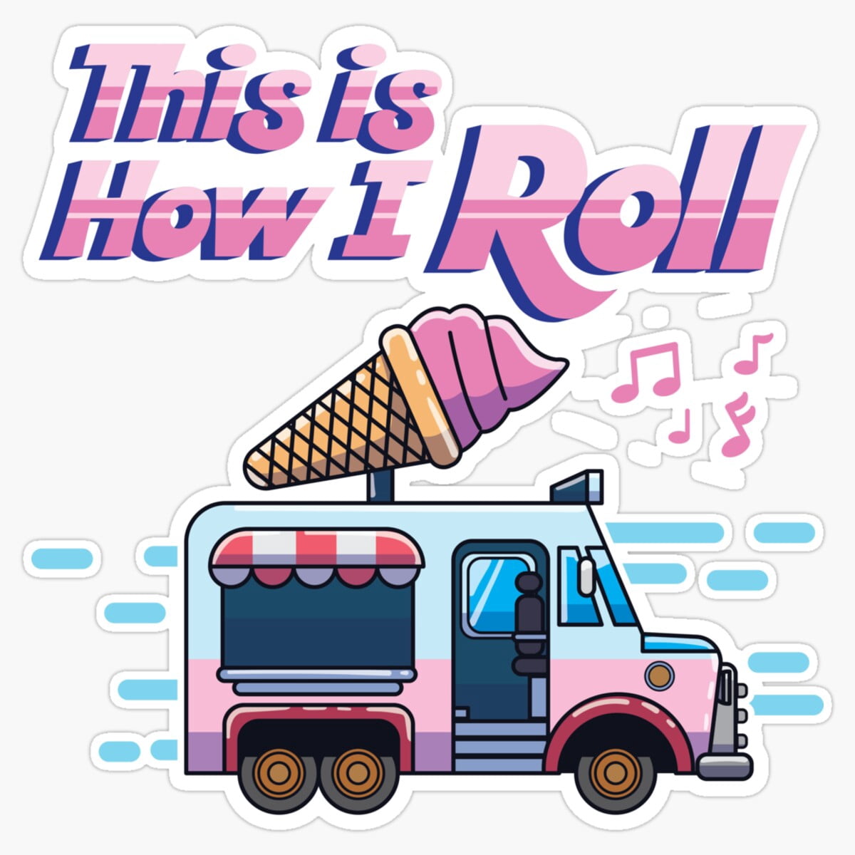 Gloss Dot Ice Cream Truck Er, Phone Decal Water Bottle Stickers Car ...