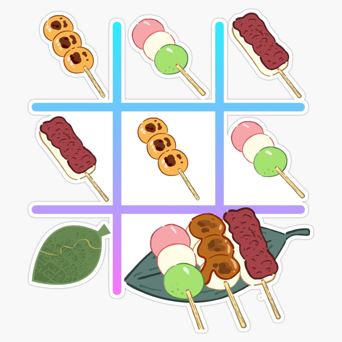 Gloss Dot Japanese Dango Dessert Tic Tac Toe Er, Phone Decal Water ...