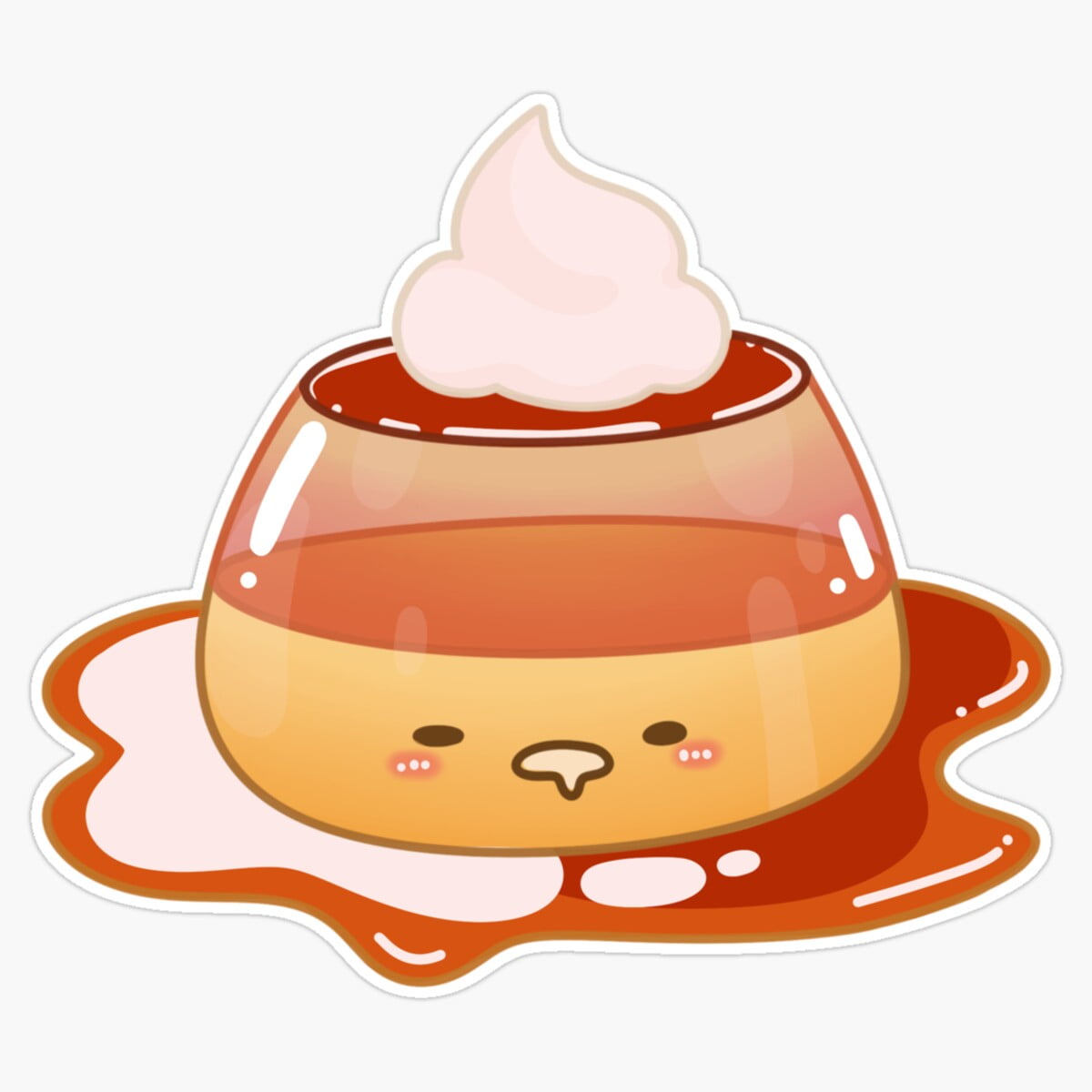 Gloss Dot Kawaii Caramel Pudding With Cream - Cute Food Art Er, Phone ...