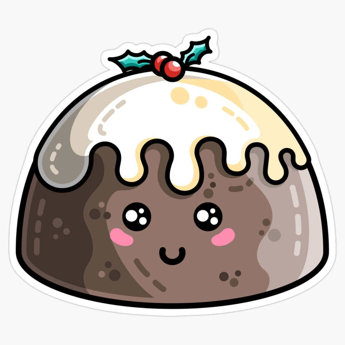 Gloss Dot Kawaii Cute Christmas Pudding Er, Phone Decal Water Bottle ...