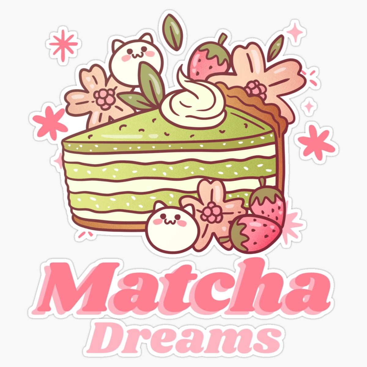 Gloss Dot Matcha Dreams Er, Phone Decal Water Bottle Stickers Car ...