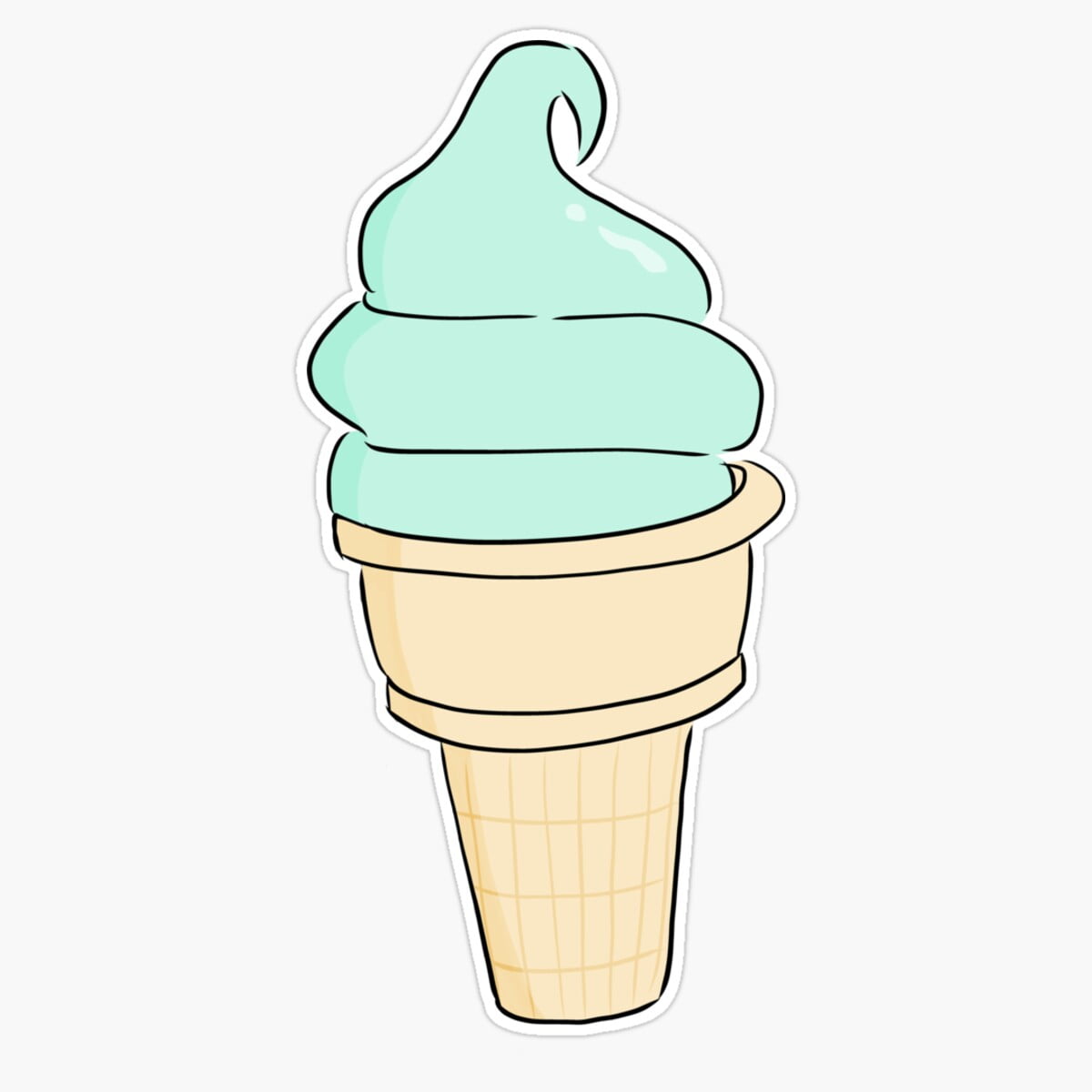 Gloss Dot Mintgreen Ice Cream Cone Er, Phone Decal Water Bottle ...