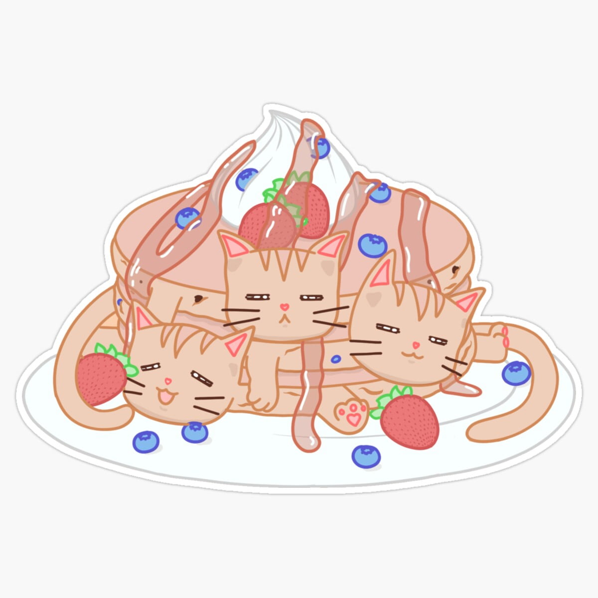 Gloss Dot Pancake Cats Er, Phone Decal Water Bottle Stickers Car Decals ...