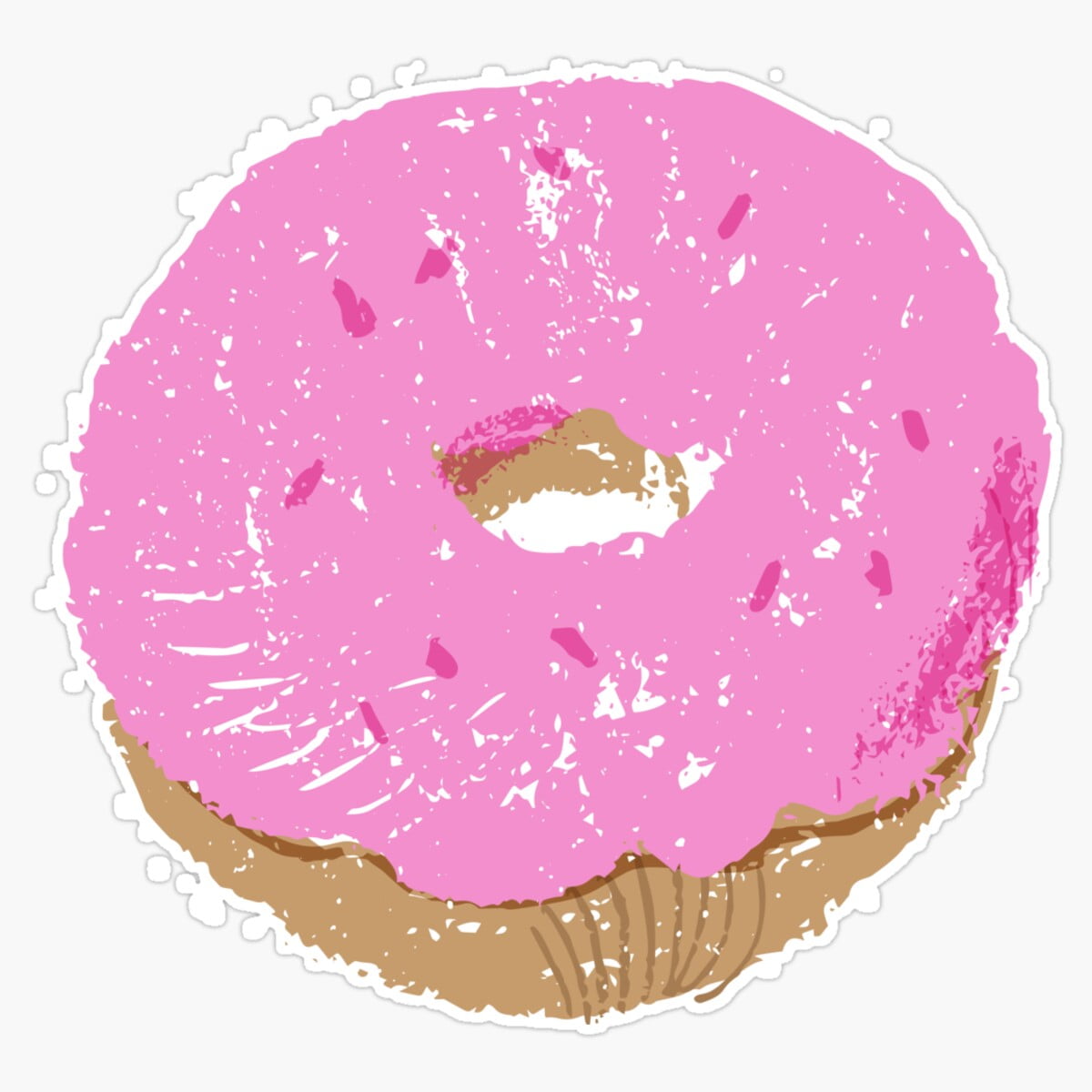 Gloss Dot Pink Donut Er, Phone Decal Water Bottle Stickers Car Decals ...
