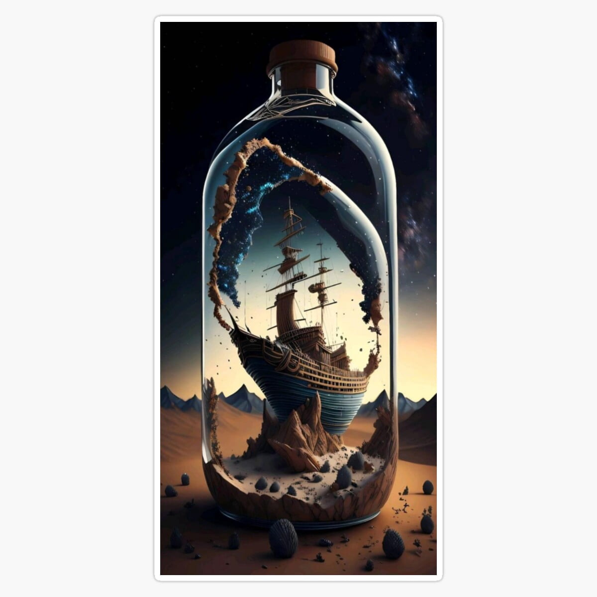 Gloss Dot Ship & Bottle Er, Phone Decal Water Bottle Stickers Car ...