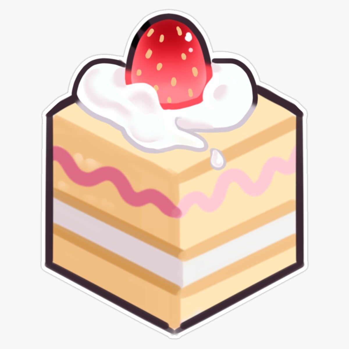 Gloss Dot Strawberry Cake - Cutecore Er, Phone Decal Water Bottle ...